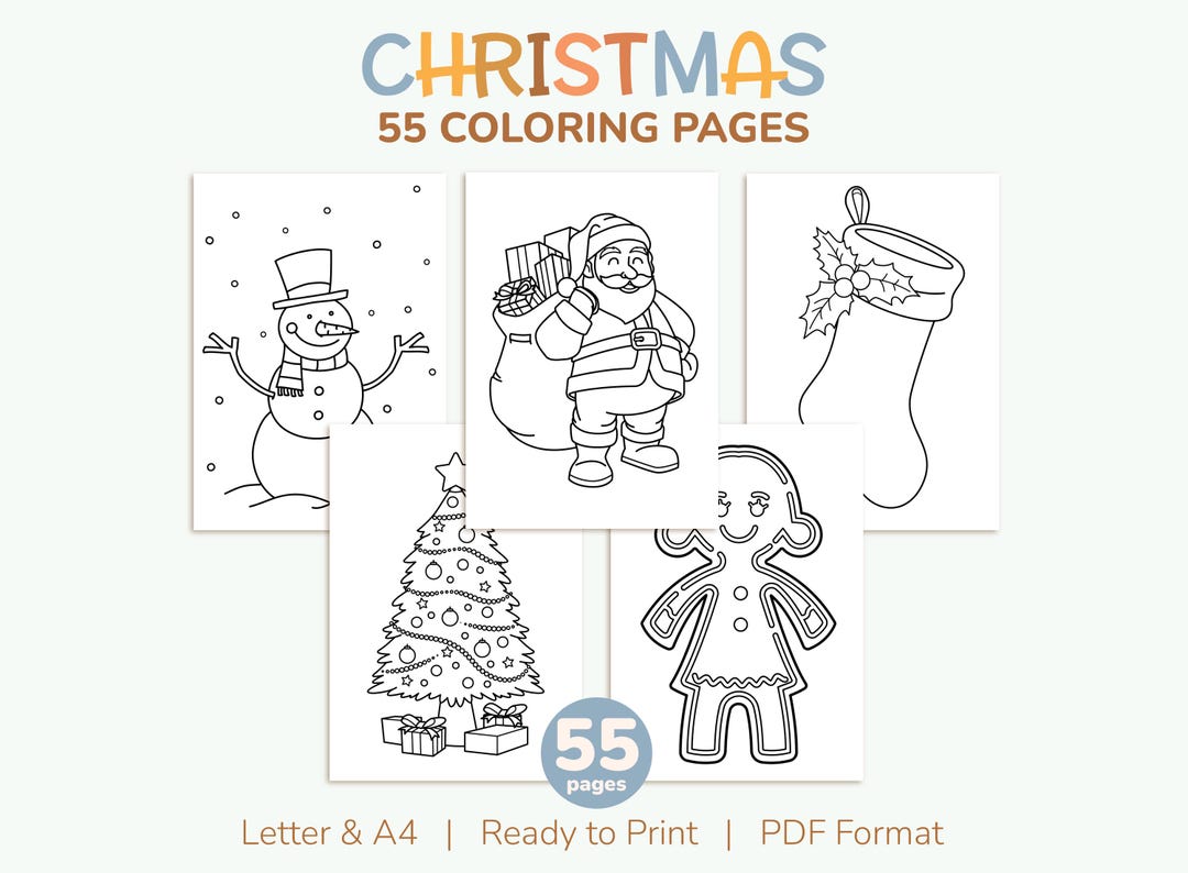 55 Printable Christmas Coloring Pages for Kids, Xmas Colouring Sheets ...