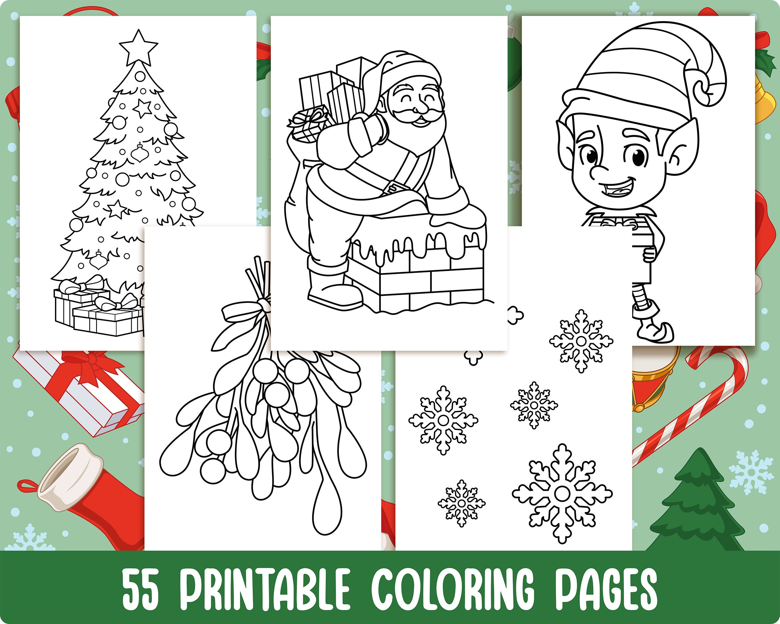 55 Printable Christmas Coloring Pages for Kids, Xmas Colouring Sheets ...