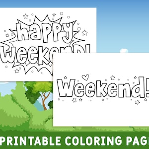 9 Printable Names of Days of the Week, Happy Weekend - Coloring Pages ...
