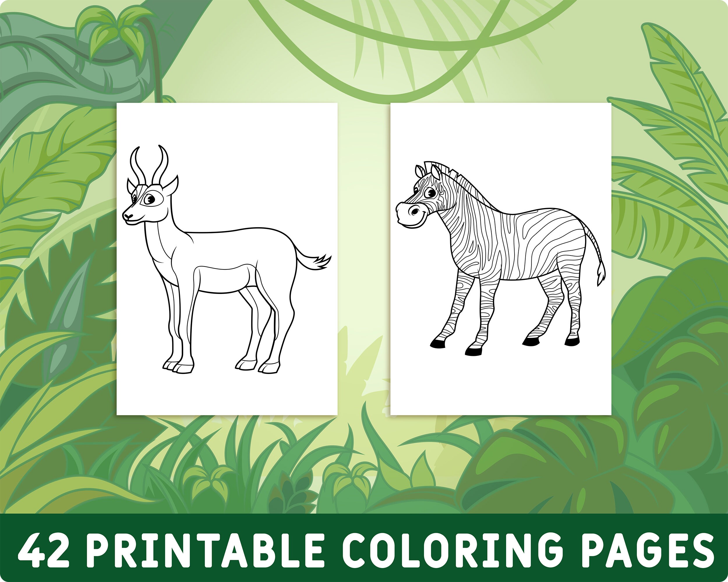 42 Printable Wild Animals Coloring Pages for Kids, Colouring Book ...
