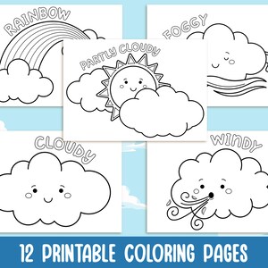 12 Printable Weather Elements Coloring Pages for Kids - With Names ...