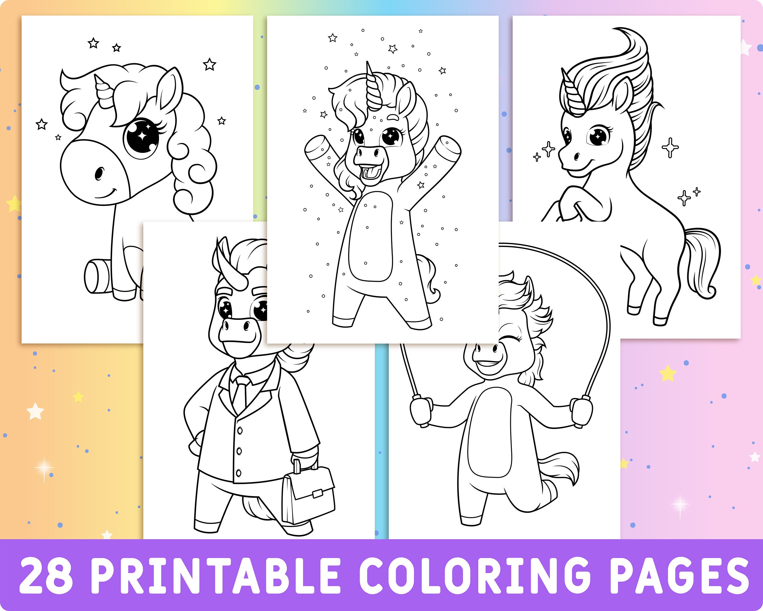 28 Printable Cute Unicorn Coloring Pages for Kids - Mythical Colouring ...