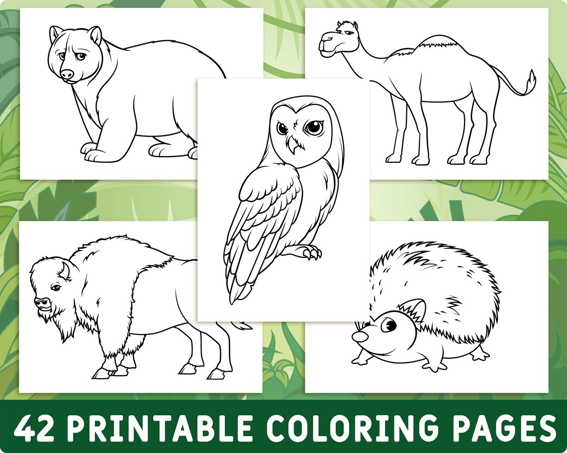 42 Printable Wild Animals Coloring Pages for Kids, Colouring Book ...