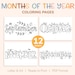 12 Printable Month Names Coloring Pages for Kids. Months of the Year ...
