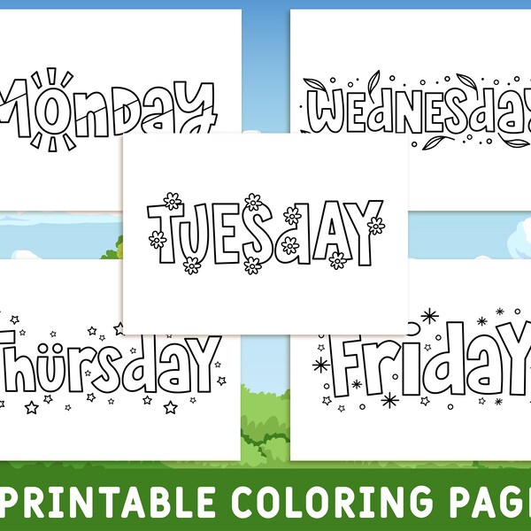 Days of the Week Printable - Etsy