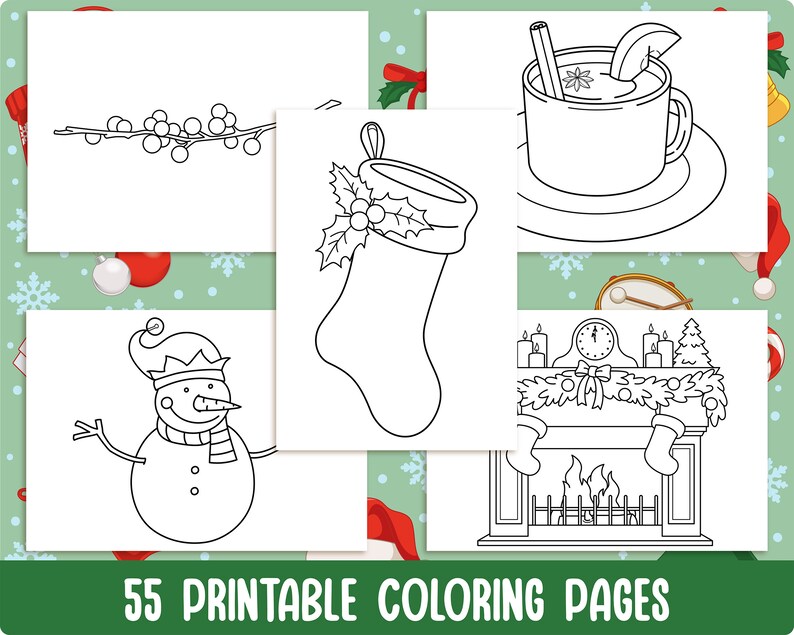 55 Printable Christmas Coloring Pages for Kids, Xmas Colouring Sheets ...