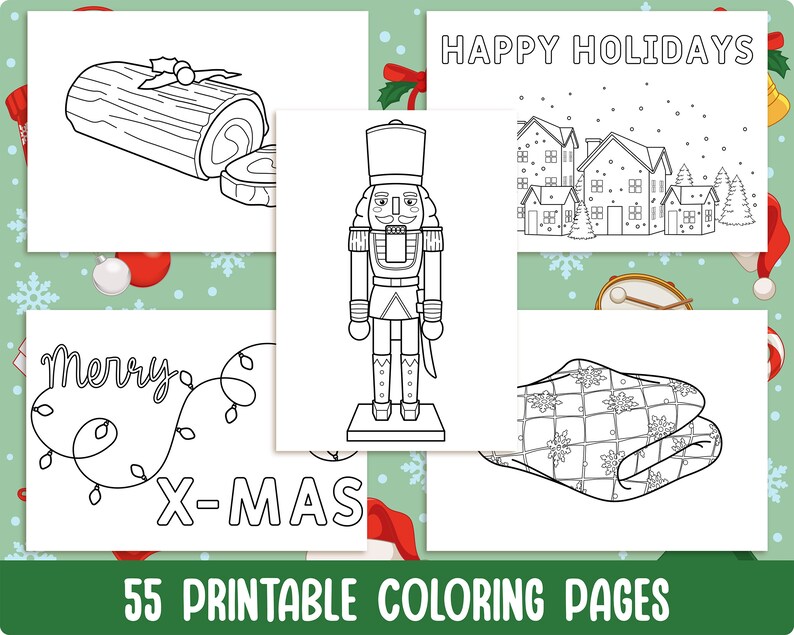 55 Printable Christmas Coloring Pages for Kids, Xmas Colouring Sheets ...