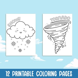 12 Printable Weather Elements Coloring Pages for Kids - With Names ...