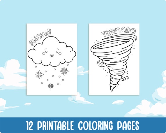 Windy Cloud Coloring Page