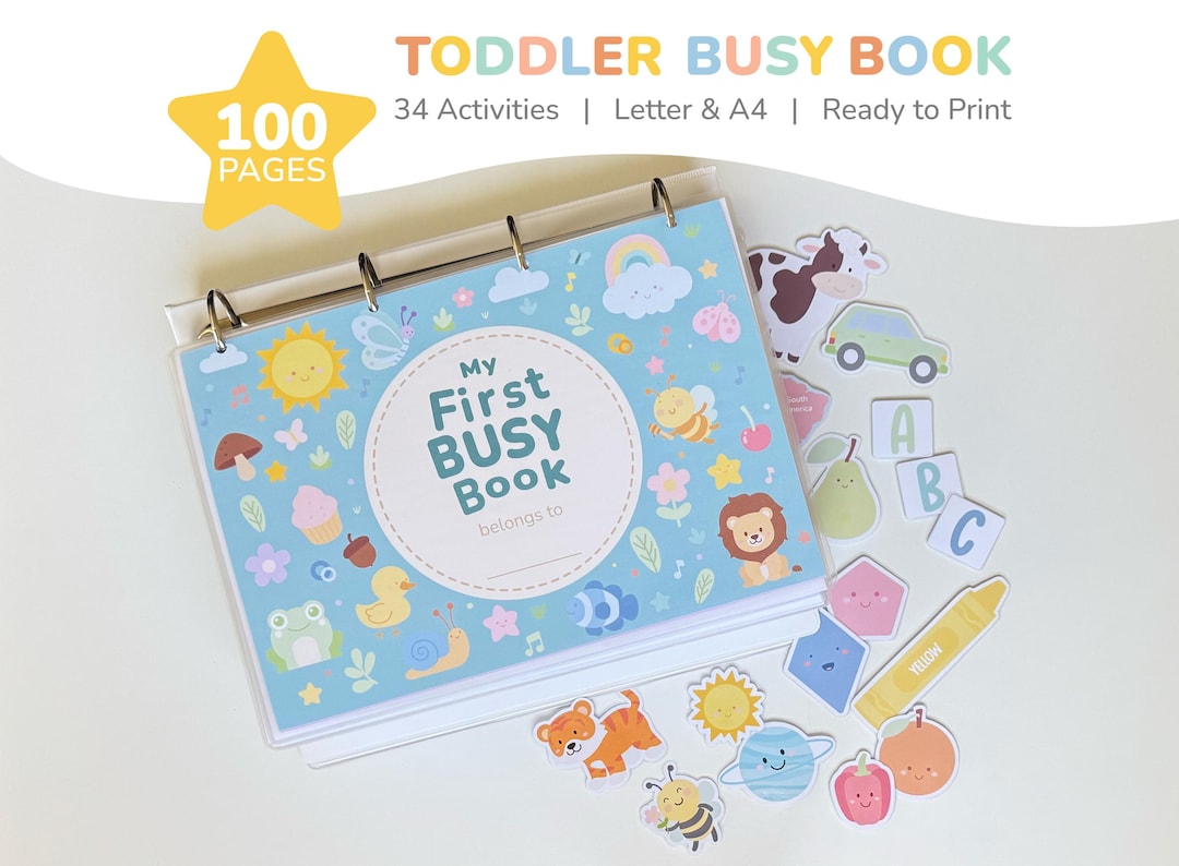 Printable Toddler Busy Book, Quiet Book for Kids, Preschool Learning ...