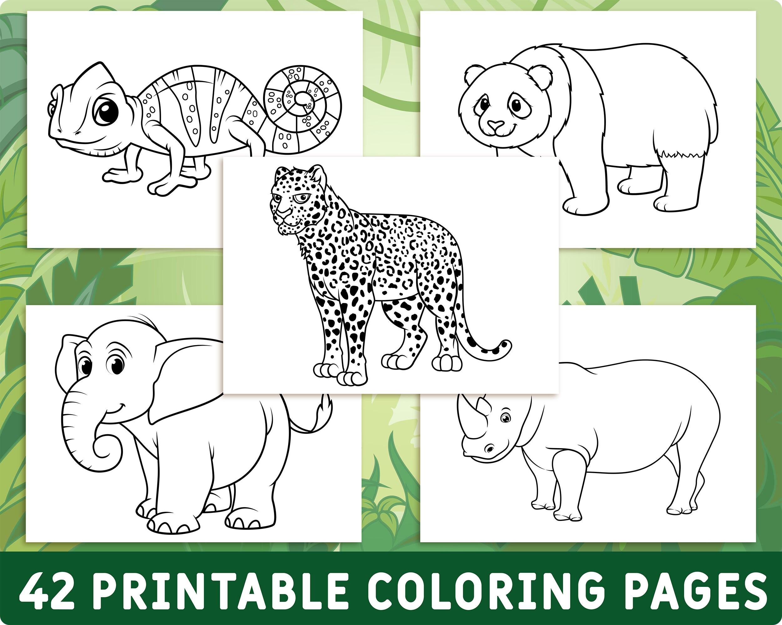 42 Printable Wild Animals Coloring Pages for Kids, Colouring Book ...