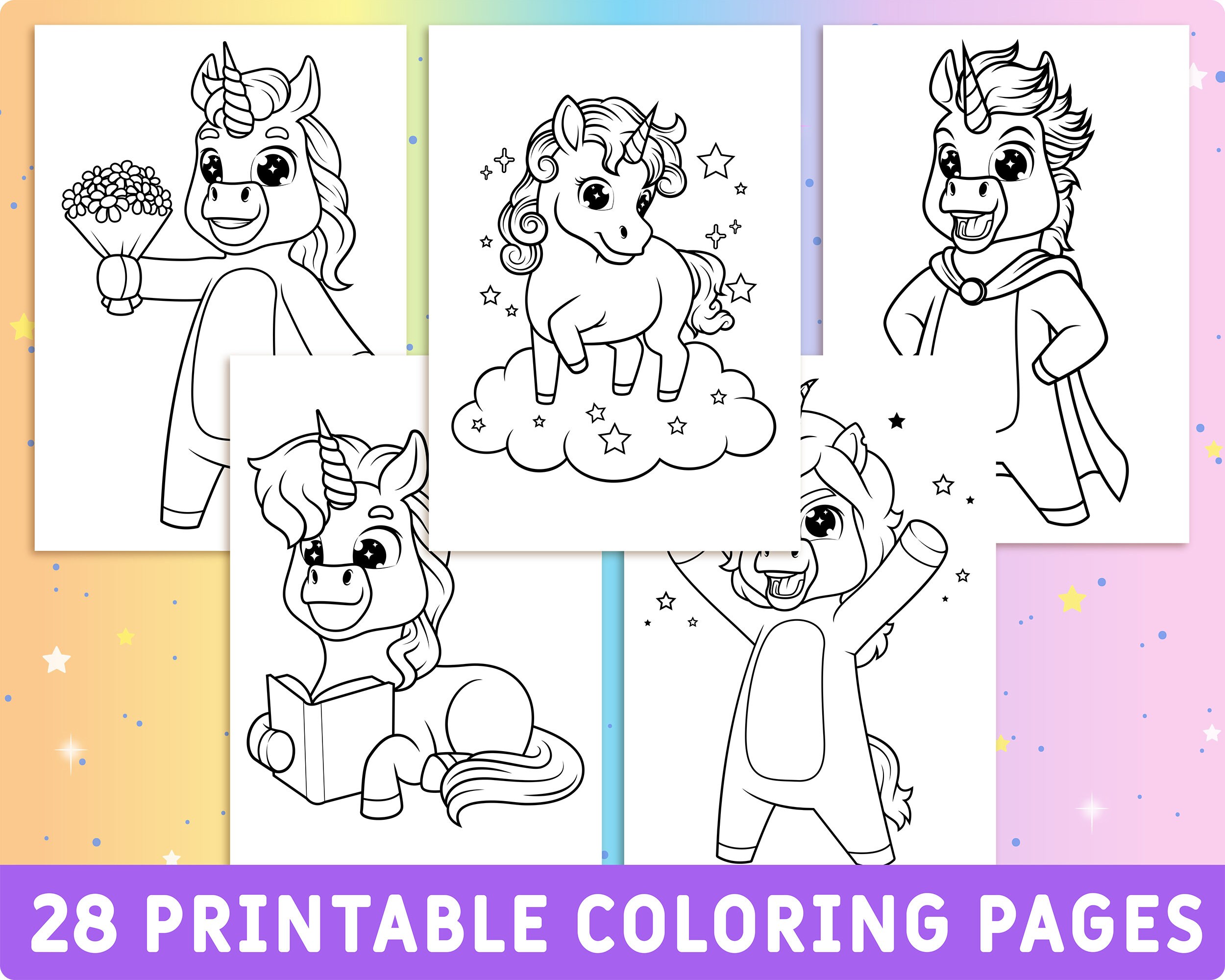 28 Printable Cute Unicorn Coloring Pages for Kids - Mythical Colouring ...