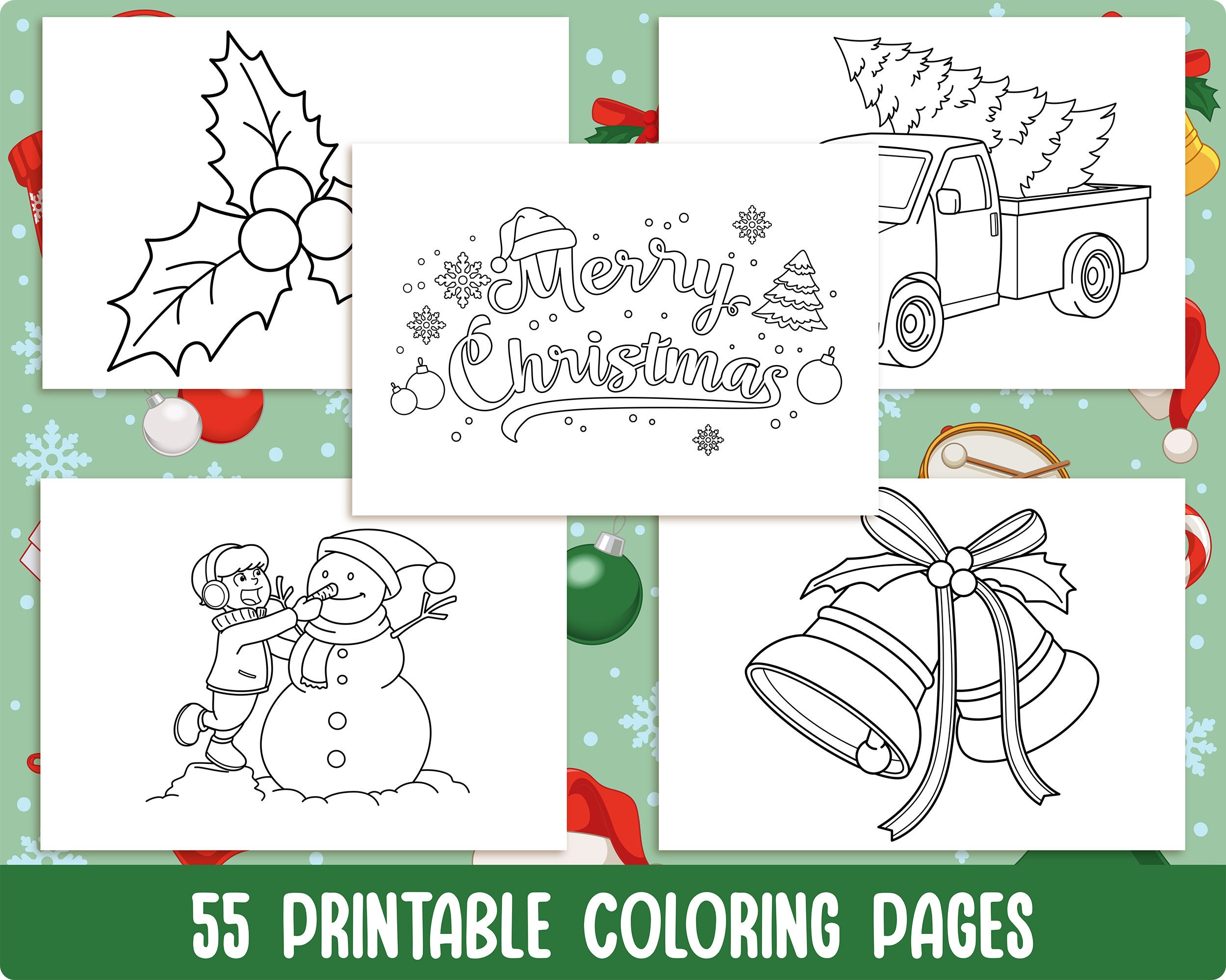 55 Printable Christmas Coloring Pages for Kids, Xmas Colouring Sheets ...