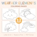 12 Printable Weather Elements Coloring Pages for Kids - With Names ...
