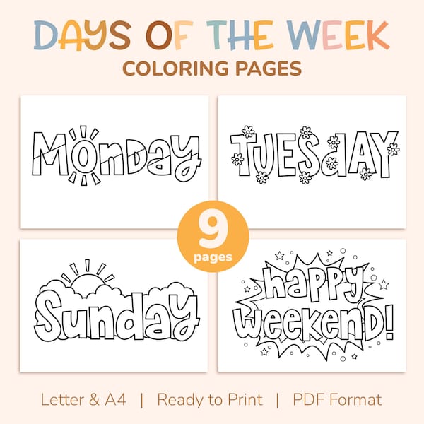 Days of the Week - Etsy