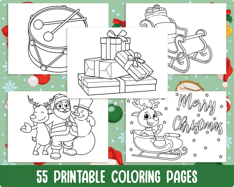 55 Printable Christmas Coloring Pages for Kids, Xmas Colouring Sheets ...