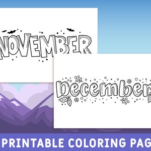 12 Printable Month Names Coloring Pages for Kids. Months of the Year ...