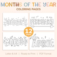 Months of the Years Coloring Pages, Months Printable, Printable ...