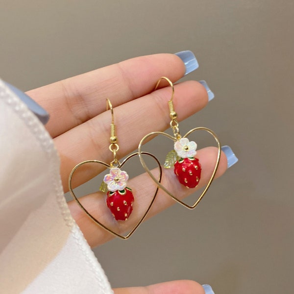 Buy Strawberry Earrings - Etsy