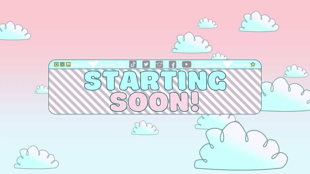 Cloudy Pink Sky Stream Overlay twitch/youtube/facebook - Etsy