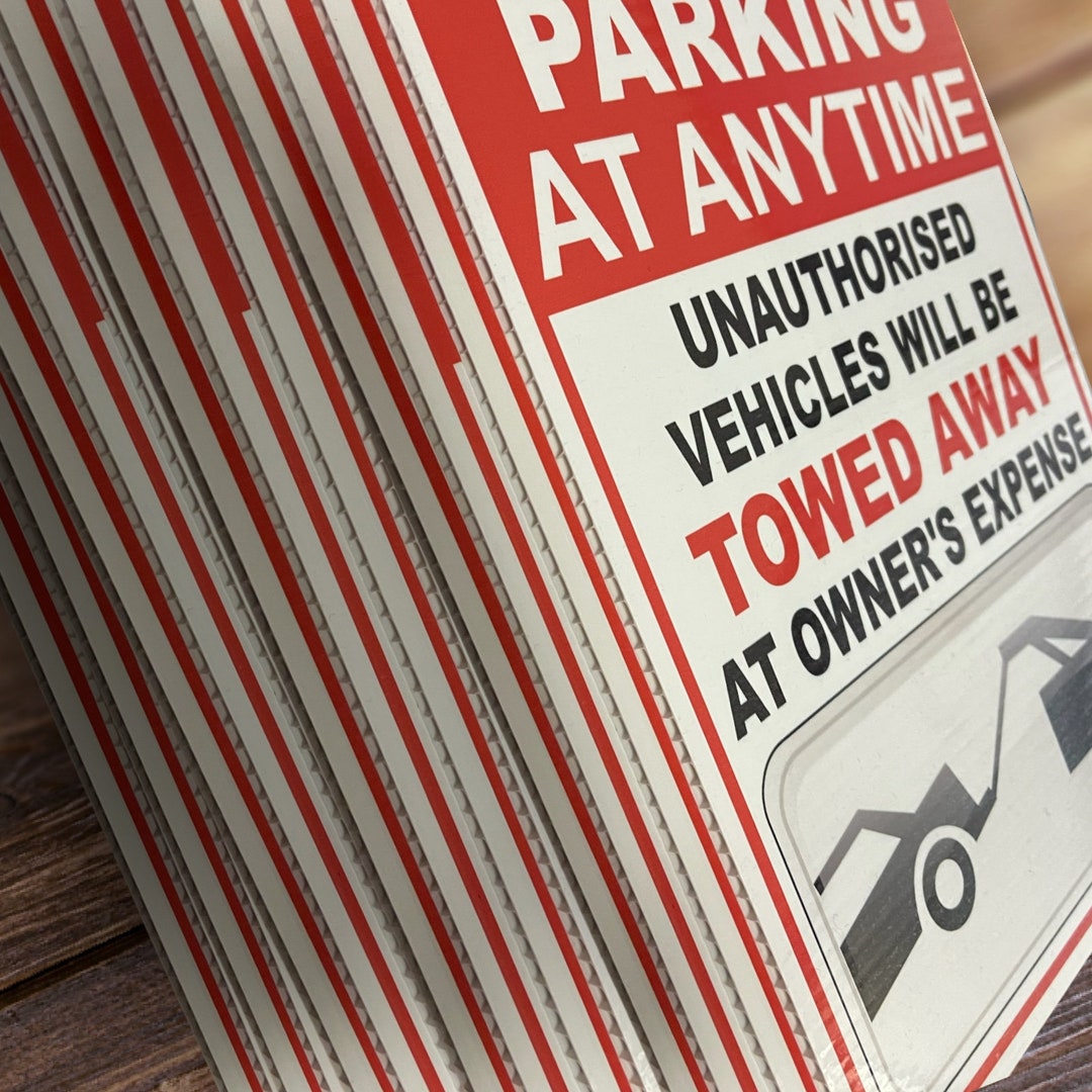 No Parking Sign, No Parking Vinyl Sticker, Unauthorised Vehicle No ...