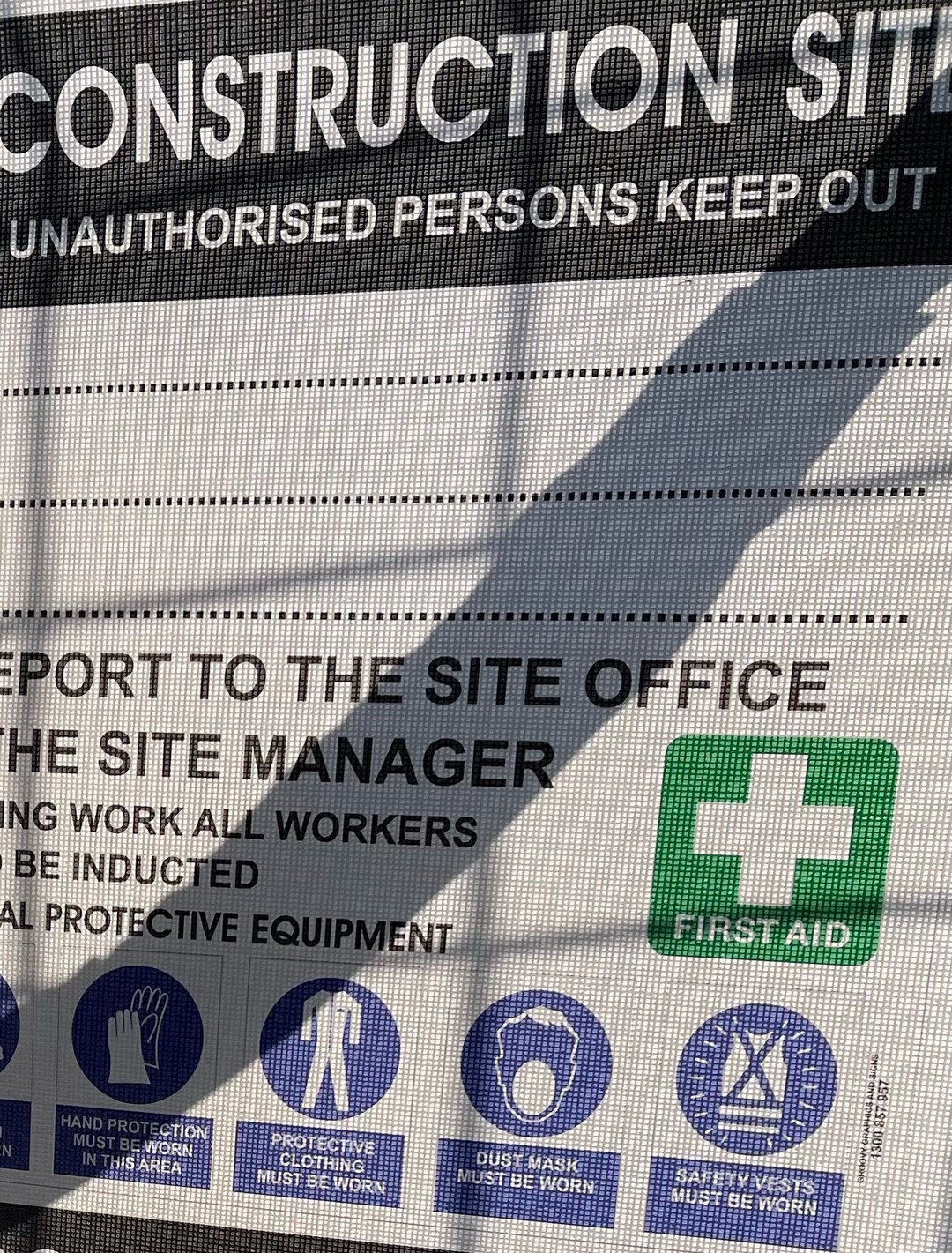 Mesh Vinyl Banner,construction Site Sign Mesh Banner With Eyelets, Mesh ...