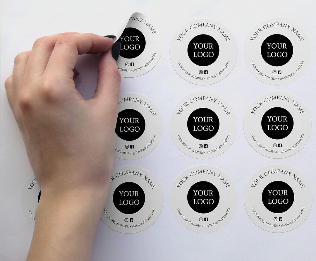 Personalised LOGO STICKERS, Custom Labels, Round Business Logo Labels ...