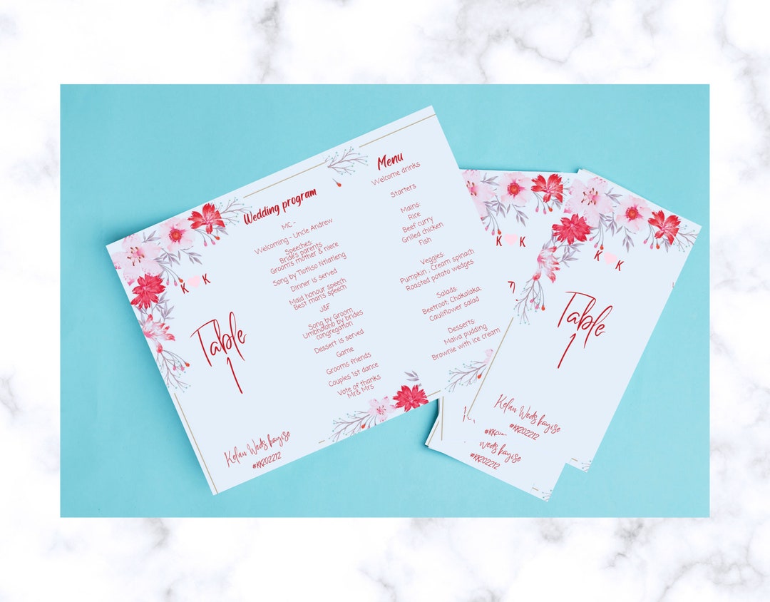 Wedding Program/ Tri-fold Wedding Program - Etsy