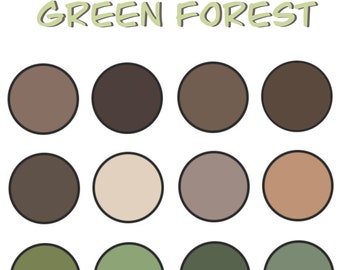 True Green Procreate Palette, 30 HEX Color Codes, Instant Digital ...