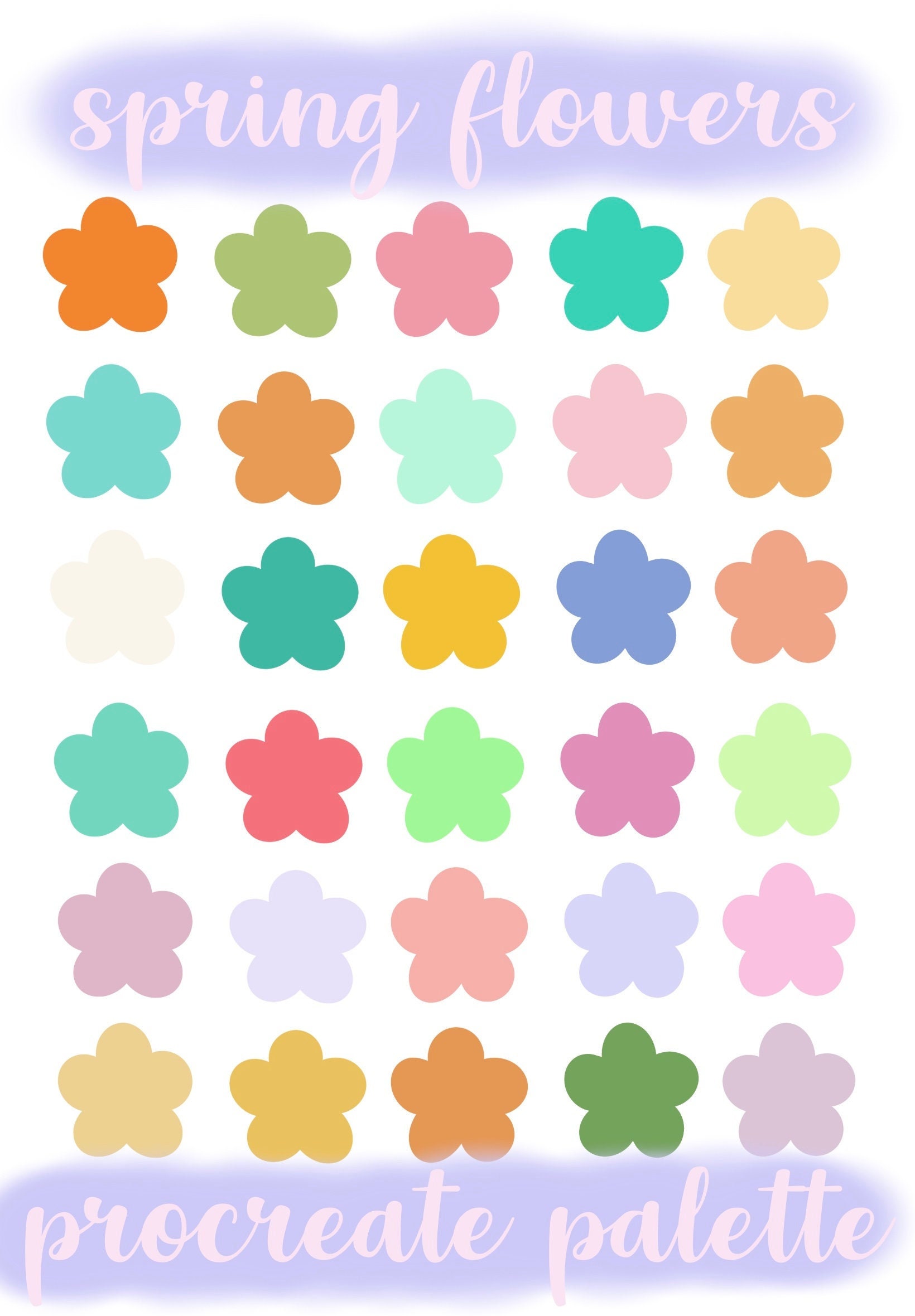 Spring Flowers Procreate Palette Pastel - Etsy