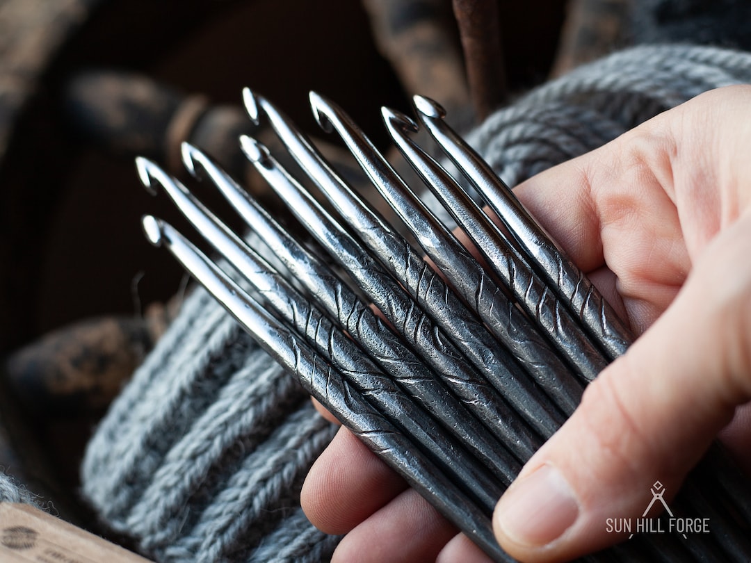 Hand Forged Crochet Hook, Handmade Metal Crochet Hook, Ergonomic ...