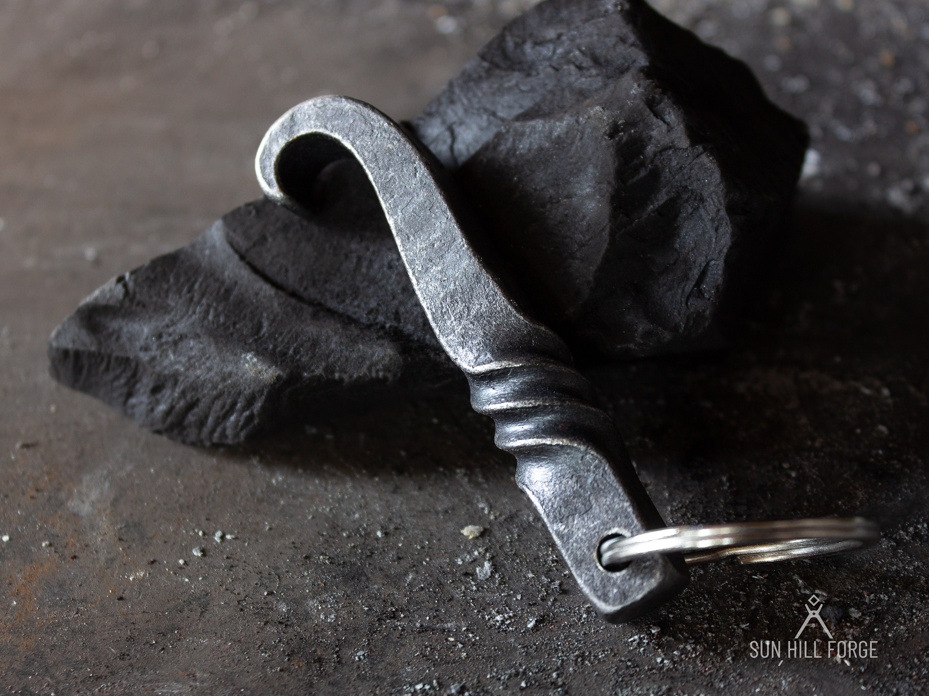 Forged Beer Bottle Opener Keychain, Hand Forged Pocket Bottle Opener ...