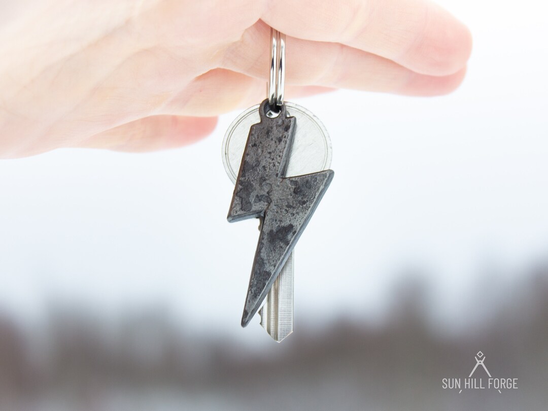 Lightning Key Chain, Hand Forged Lightning Bolt Keychain, Photography ...