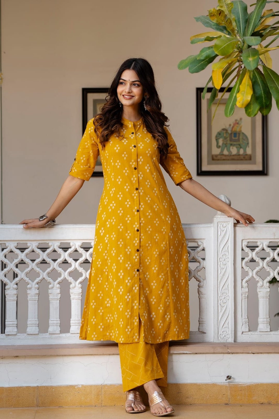 Pure Cotton Partywear Coord Sets Womens, Digital Printed Corset, A-line ...