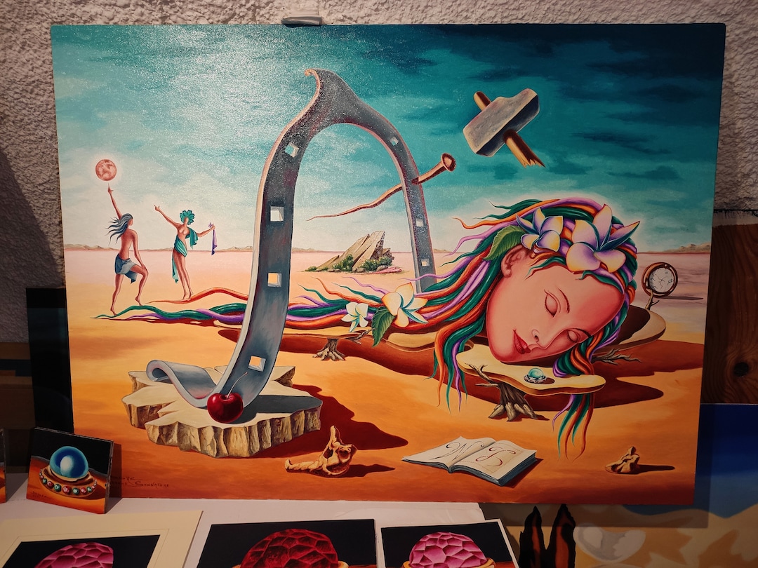 Looking for Luck Paint a Oil Surrealism Art Gallery Art Studio - Etsy