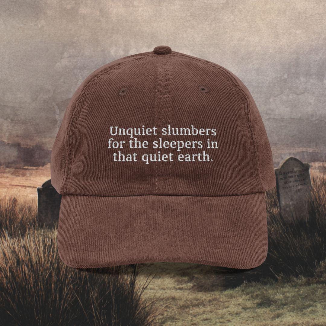 Wuthering Heights Quote Embroidered Hat - Bookish Literary Hat for ...