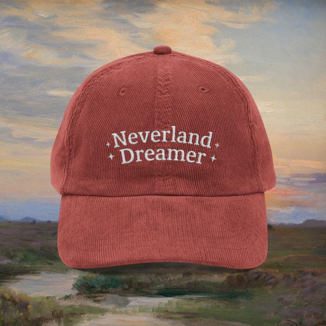 Peter Pan Embroidered Hat, Vintage Bookish Hat, Neverland Dreamer Hat ...