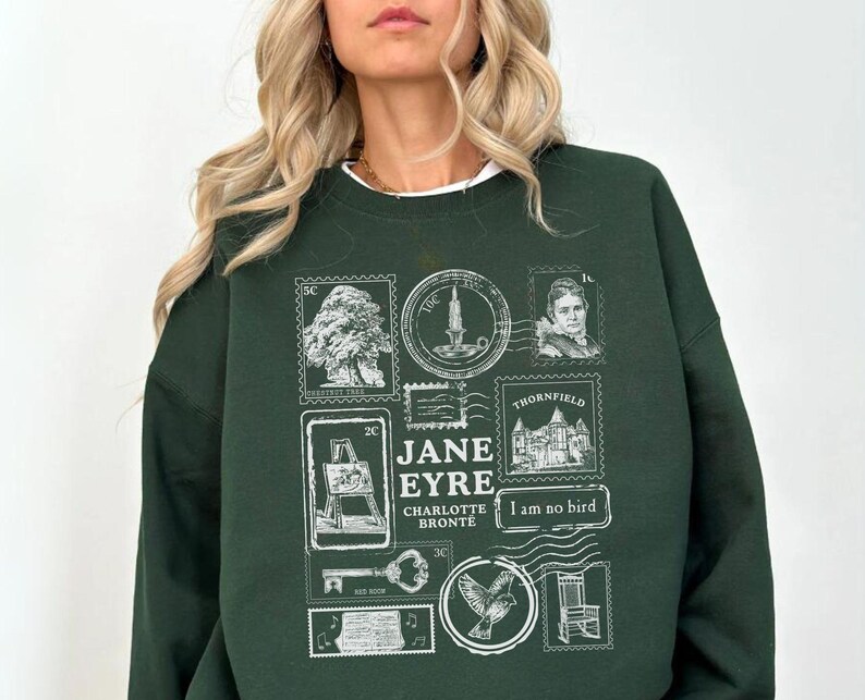 Jane Eyre Book Sweatshirt, Vintage Bookish Sweater, Literature Book ...
