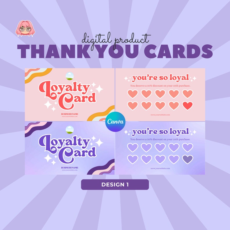 Loyalty Card Template by Karlalily - Etsy