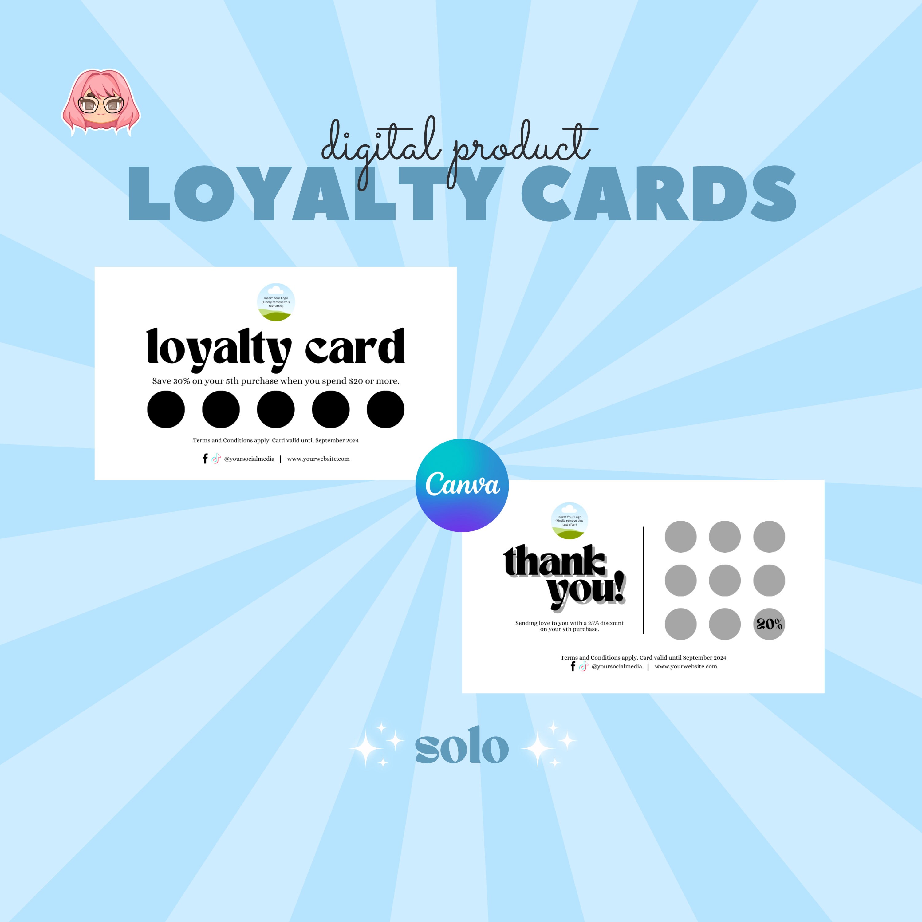Editable Loyalty Card Templates by Karlalily - Etsy