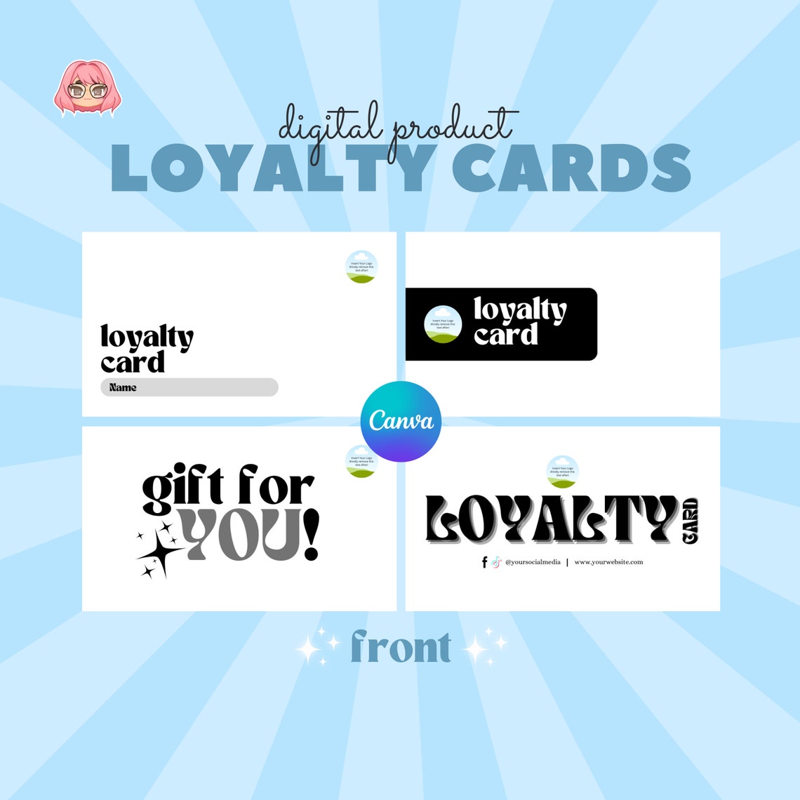 Editable Loyalty Card Templates by Karlalily - Etsy