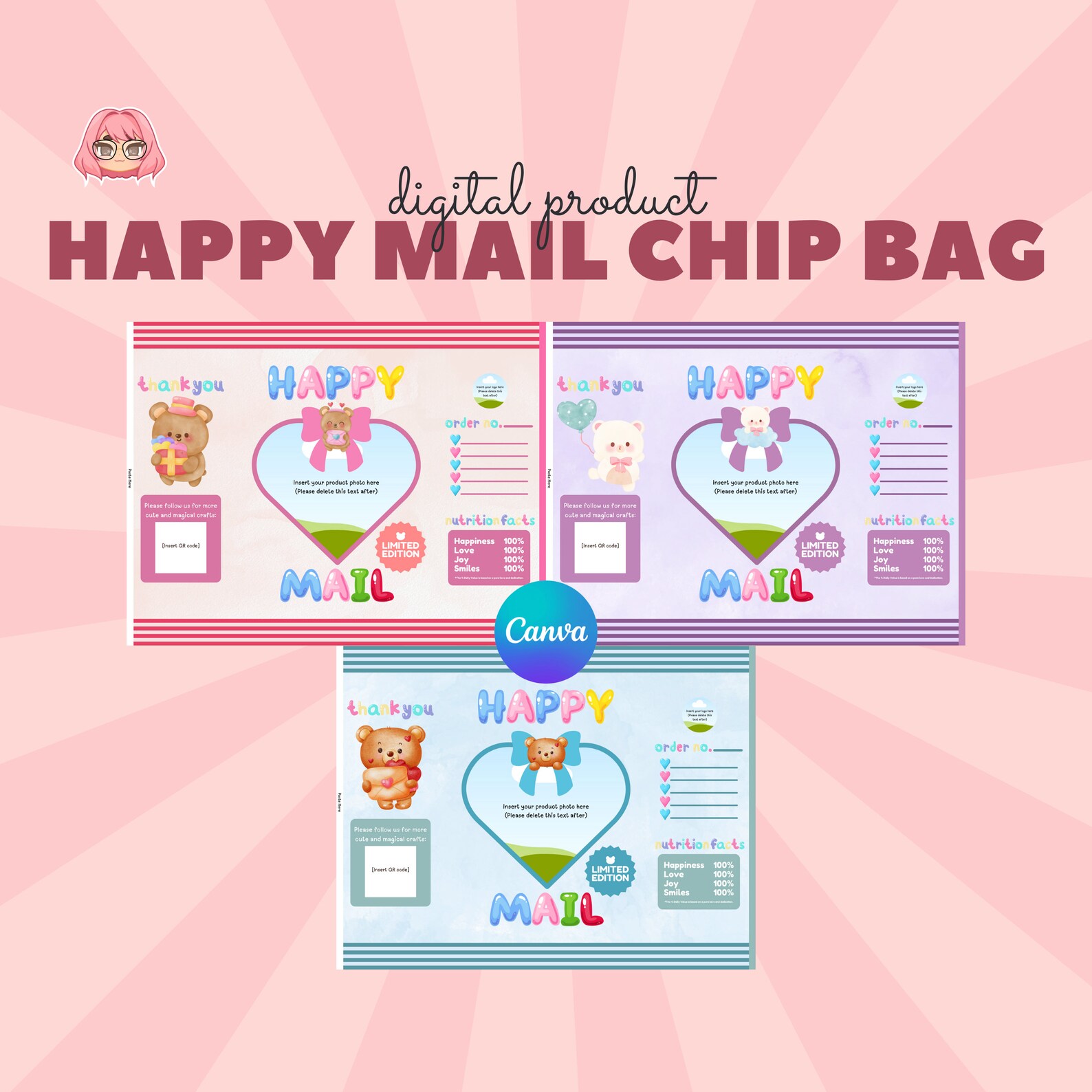 Happy Mail Chip Bag Packaging by Karlalily - Etsy