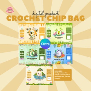 Animal Crochet Chip Bag Packaging by Karlalily - Etsy