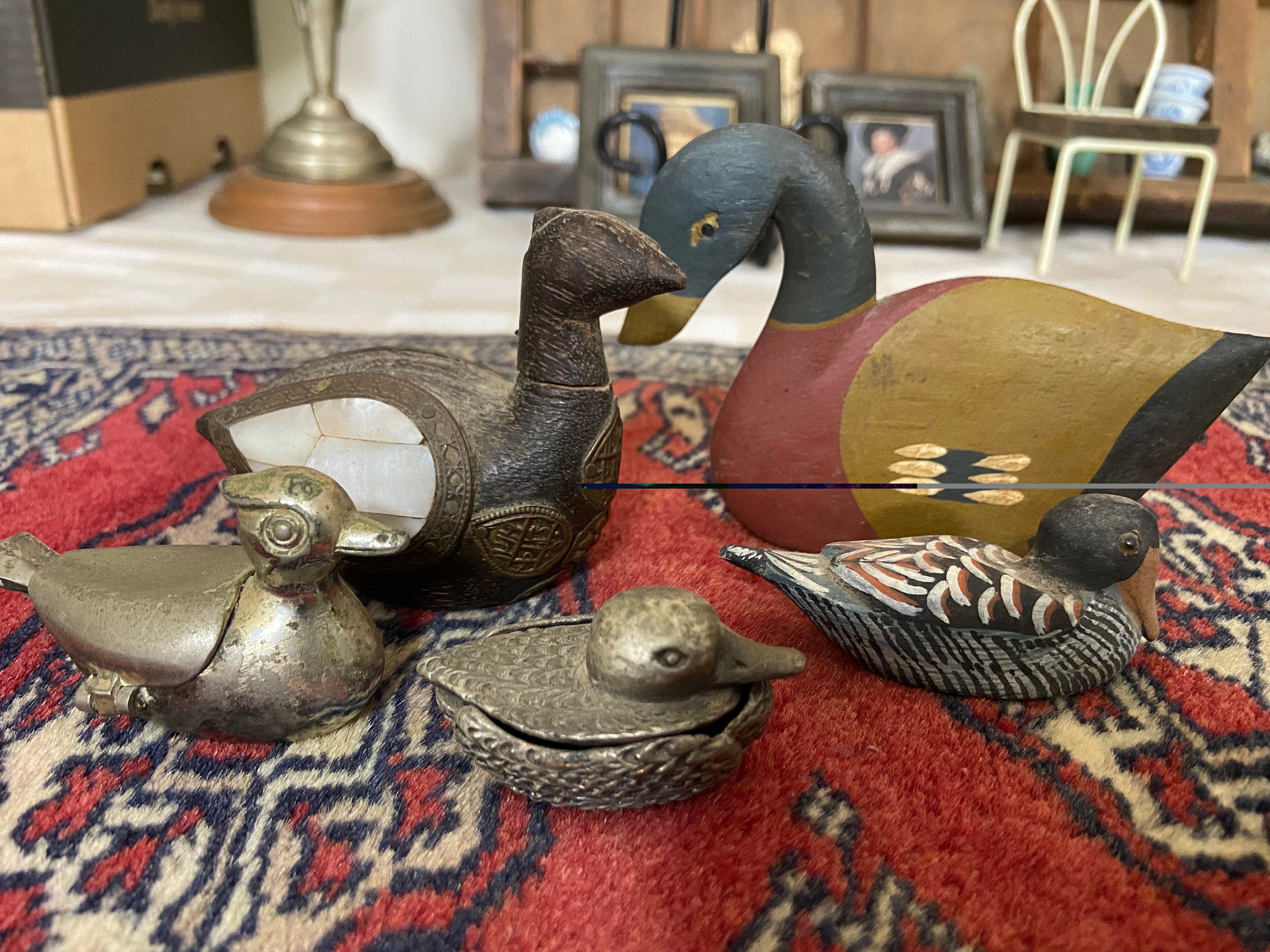 Vintage Wood Pewter Duck Collection - Etsy