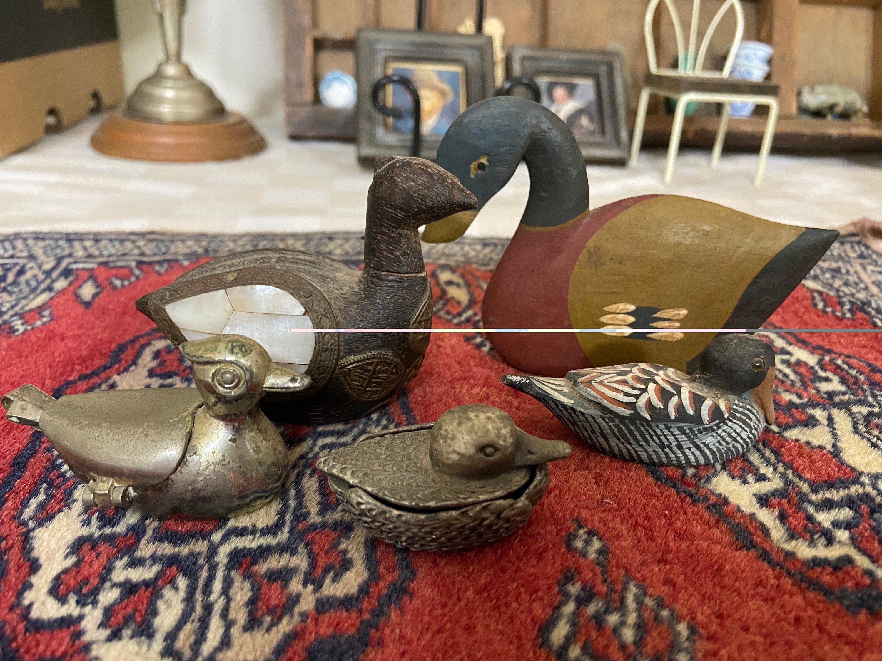 Vintage Wood Pewter Duck Collection - Etsy