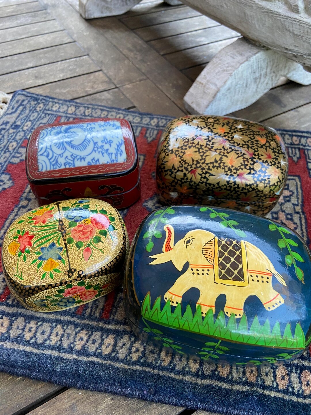 Set of 4 Vintage Indian Trinket Boxes - Etsy
