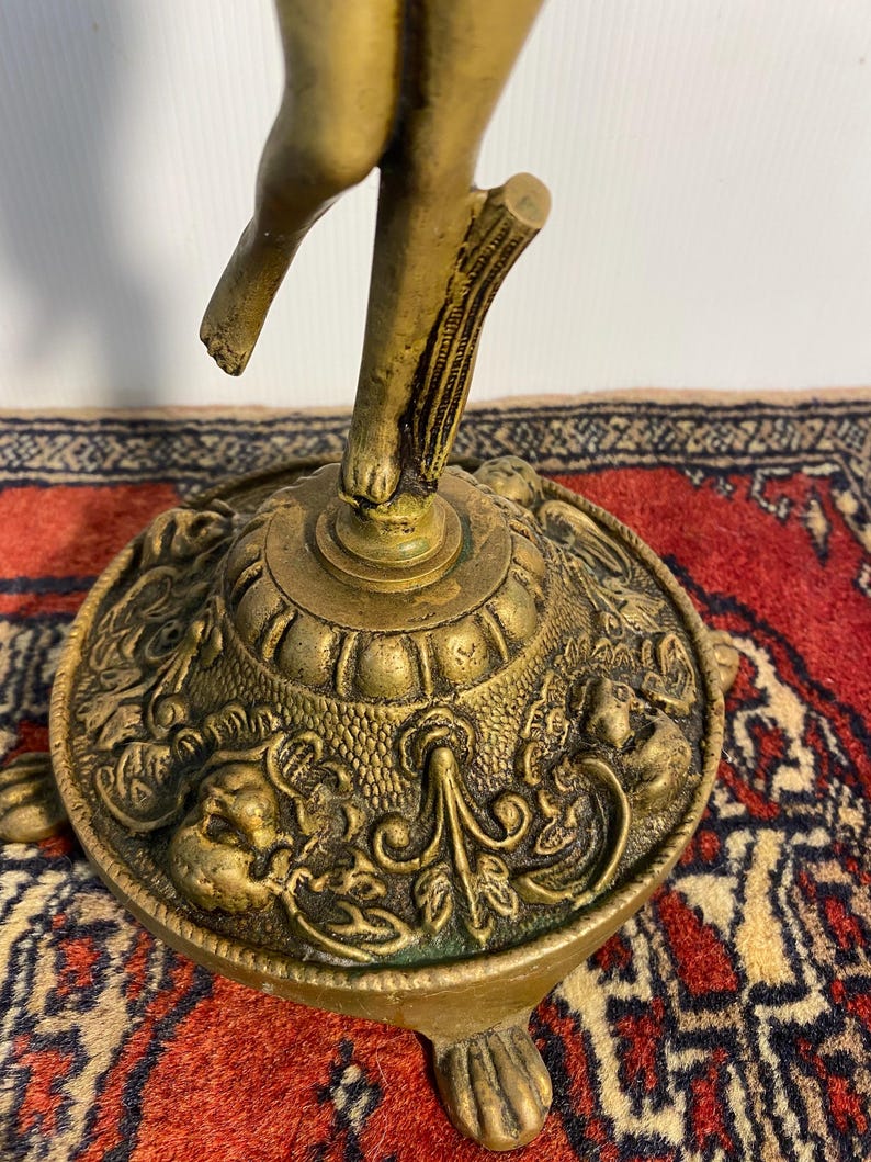 Vintage Brass Lady Lamp Base – Heavy 1.5kg, Ornate Design, Needs ...