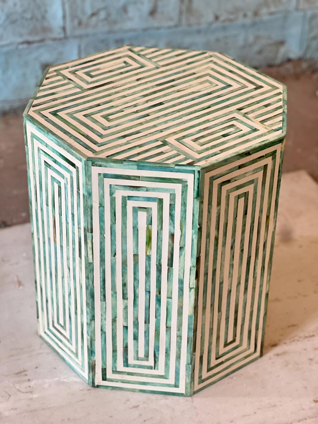 Bone Inlay Nightstand | Indian Side Table | Boho End Table | Floral ...
