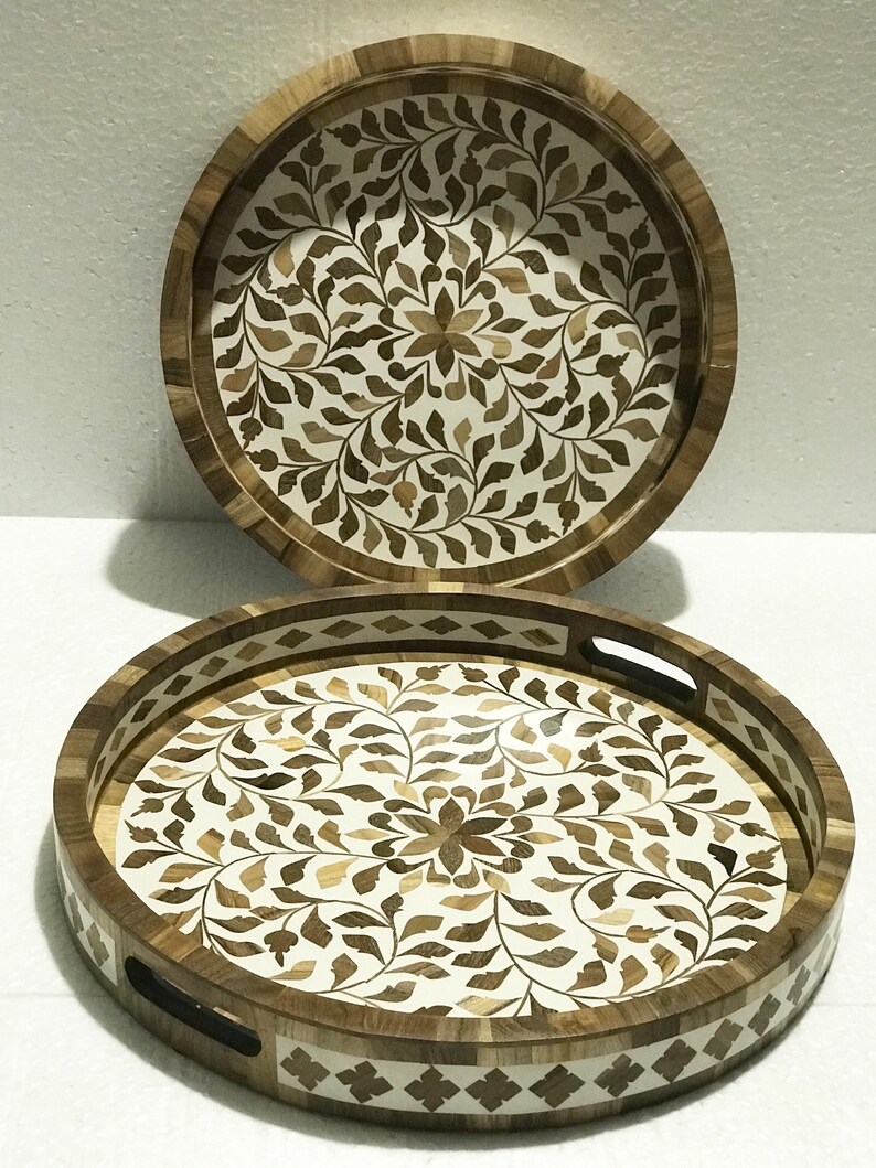 Teakwood Inlay Servingtray ,handmade Crafts Tray,serving Tray, - Etsy