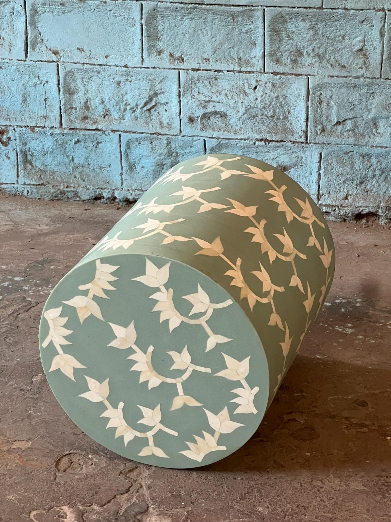 Luxurious Bone Inlay and Wooden Side Table Rustic Bone Inlay Wooden ...